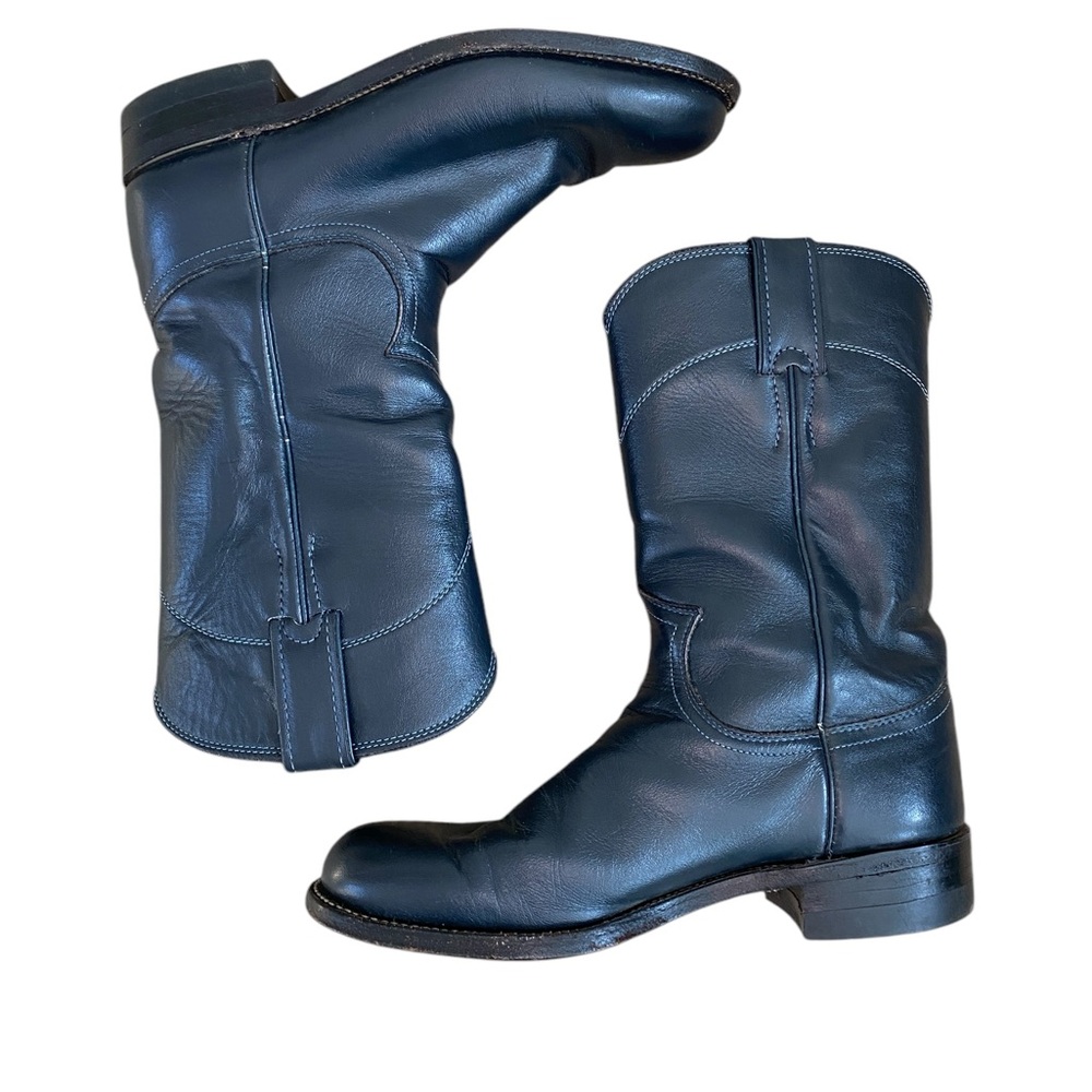 Justin Holland 10” Roper Navy Western Boot Size 5c - Gem